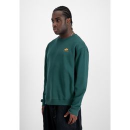 Sweater Alpha Industries "Basic Sweatshirt SL", Herren, Gr. S, gr&uuml;n (force gr&uuml;n), Obermaterial: 80% Baumwolle, 20% Polyester, regular fit, Sweatshirts Sweater