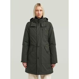 G-Star Raw Parka G-STAR "Vodan 2.0 Short Jacke", Damen, Gr. L, asfalt, Obermaterial: 54% Elastomultiester, 46% Polyester, Jacken Parka