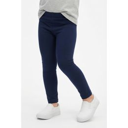 Leggings happy girls, M&auml;dchen, Gr. 140, N-Gr, blau (navy), Strick, Obermaterial: 60% Polyester, 35% Baumwolle, 5% Elasthan, unifarben, eng kn&ouml;chellang, Hosen Leggings, w&auml;rmend und elastisch