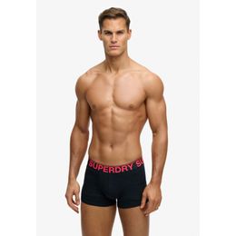 Boxershorts Superdry "TRUNK TRIPLE PACK", Herren, Gr. M, 3 Stk., eclipse navy, neon, Jersey, Obermaterial: 95% Baumwolle, 5% Elasthan, unifarben, k&ouml;rpernah, Unterhosen