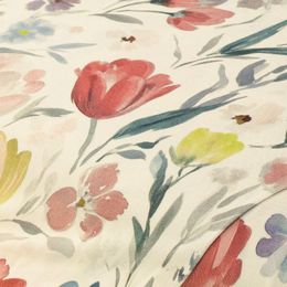 buttinette Baumwoll-Jersey &bdquo;Blumenwiese&ldquo; mit Elasthan, natur-color