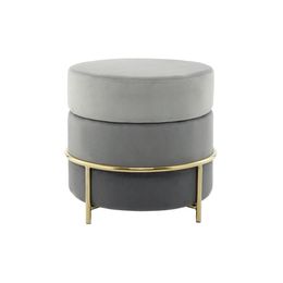 Kayoom HOCKER Hocker mit Samt-Bezug in Grau