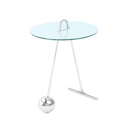 Kayoom Beistelltisch Pendulum Glas Wei&szlig;/Silber ca. 46x60 cm