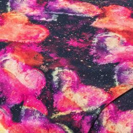 buttinette Baumwoll-Jersey-Digitaldruck "Herzen" mit Elasthan, rosa-color