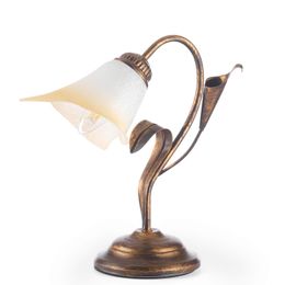 Tischleuchte Lucrezia Bronzo Wei&szlig; max. 6 Watt