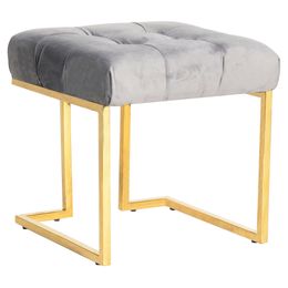 Kayoom Hocker Rare Grau Samt