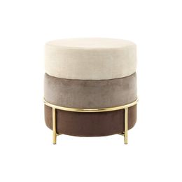 Kayoom Hocker Creme/Braun ca. 48,5x46 cm