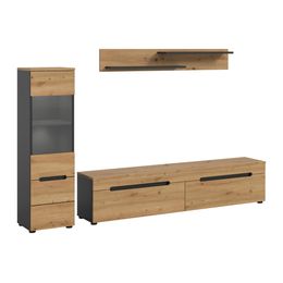 Wohnwand Canu Eiche Artisan/Basalt grau