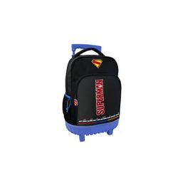 Superman Kinder Rucksack Schulrucksack mit 3 F&auml;chern Black