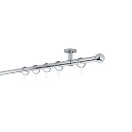 ONDECO 20mm,1-l&auml;ufig,Rohr,Deckentr&auml;ger classic,Endst&uuml;ck ball Gr&ouml;&szlig;e: 270cm, Farbvariante: Chrom