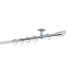 ONDECO 20mm,1-l&auml;ufig,Rohr,Deckentr&auml;ger classic,Endst&uuml;ck rag Gr&ouml;&szlig;e: 400cm, Farbvariante: Chrom