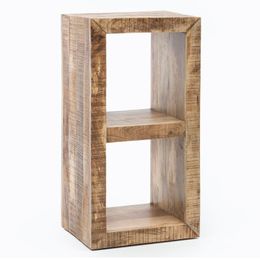 FineBuy Standregal 45 x 90 x 35 cm B&uuml;cherregal Mangoholz Beistelltisch Massiv