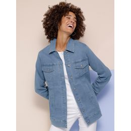 WITT Damen Jeansjacke in Longform, blue-bleached, Gr&ouml;&szlig;e 40