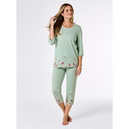 w&auml;schepur w&auml;schepur Damen Schlafanz&uuml;ge, kalkmint-bedruckt + ros&eacute;-bedruckt, Gr&ouml;&szlig;e 36/38