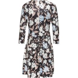 Lascana Damen Jerseykleid, schwarz-braun-blau bedruckt, Gr&ouml;&szlig;e 36