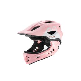 TT-32001 Rabbit Kinder Fahrradhelm mit Kinnschutz Gr&ouml;&szlig;e S Rosa