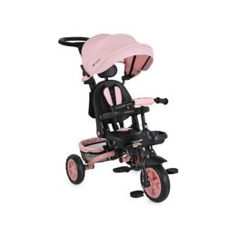 Byox Tricycle Explore 3 in 1 Dreirad umkehrbarer Sitz Schiebegriff K&ouml;rbe Pedale rosa