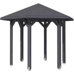 Skan Holz Holzpavillon SKANHOLZ "Nancy 1", grau (schiefergrau), B/H/T: 292cm, Pavillons, Leimholz, 273 x 236 cm