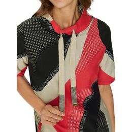 WITT Damen Sweatkleid mit seitlichen Taschen, erdbeere-schwarz-bedruckt, Gr&ouml;&szlig;e 52