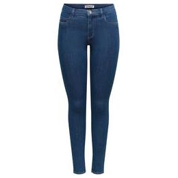 Skinny-fit-Jeans Only "ONLRAY REG WAIST SKINNY BOX DNM", Damen, Gr. XS, L&auml;nge 32, medium blau denim, Denim/Jeans, Obermaterial: 53% Viskose, 29% Baumwolle, 17% Polyester, 1% Elasthan, unifarben, skinny fit kn&ouml;chellang, Jeans
