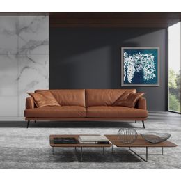 2,5-Sitzer Egoitaliano "Sophia, Designsofa mit extrakomfortablem Sitzkomfort, Breite 214cm", rot (brick), B:214cm H:77cm T:96cm, Leder BULL (Echtes Rindsleder). Geschliffenes, pigmentiertes und behandeltes Rindsleder mit einer Dicke von 1, 3-1, 5 mm. Es handelt sich um ein weiches, gesch&uuml;tztes Leder. Eine leichte Deckschicht sch&uuml;tzt sie vor Flecken, ohne ihre urspr&uuml;nglichen Eigenschaften zu ver&auml;nd
