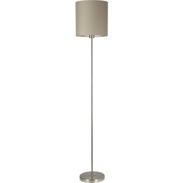 Eglo Stehlampe "PASTERI Stehlampe - Stoff - Stahl - E27 - 1X60W - IP20", nickel, matt, 1, &Oslash; 28cm H: 157,5cm, 1 Stk., Leuchten, Standleuchte, Wohnzimmer, Esszimmer, Schalfzimmer, H157,5 x &Oslash;28 cm, Stehlampe