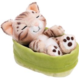 Kuscheltier Nici "Sleeping Pets, Katze Bengal, 12 cm", bunt, Pl&uuml;schfiguren, KinderB:9cm H:12cm L:9cm, Kuscheltier, im K&ouml;rbchen, B:9cm H:12cm L:9cm