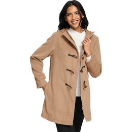 Damen Longjacke mit Knebelkn&ouml;pfen camel, Gr&ouml;&szlig;e 46