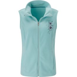 Damen Fleeceweste mit Stickerei mint, Gr&ouml;&szlig;e 42