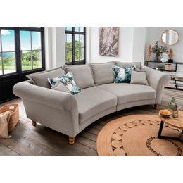 Big-Sofa Home Affaire "Tassilo geschwungene Formensprache, bequem, Mega Sofa, Breite 350cm", grau (hellgrau), B:350cm H:95cm T:110cm, 100% Polyester, Sofas, Big-Sofa