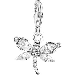 Charm-Einh&auml;nger Thomas Sabo "Charm-Anh&auml;nger Libelle", bunt (silberfarben, wei&szlig;, wei&szlig;), Charms, Damen, Silber 925 (recycelt), mit Zirkonia (synth.)