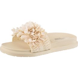 Siebi&acute;s Damen Badepantolette mit Applikation vanille, Gr&ouml;&szlig;e 37