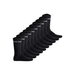 Jack & Jones Kurzsocken JACK & JONES "Socken JACBASIC LOGO TENNIS SOCK 10 PACK 10er Pack", Herren, Gr. 40-46, schwarz, Obermaterial: 72% Baumwolle CO. 26% Polyester PES. 2% Elasthan EL., Socken