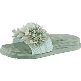 Siebi&acute;s Damen Badepantolette mit Applikation eucalyptus, Gr&ouml;&szlig;e 38