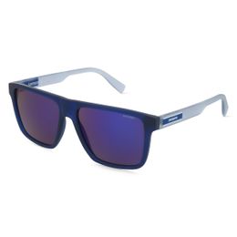 Superdry 996110 | Herren-Sonnenbrille | Fassung: Vollrand, Quadratisch, Kunststoff, Blau Kristall | Glasfarbe: Blau