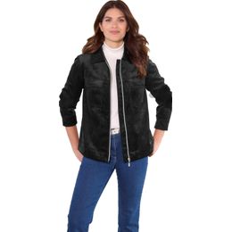 Damen Cordjacke mit Pattentaschen schwarz, Gr&ouml;&szlig;e 52