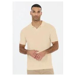 Langarm-Poloshirt NOU "Beusch", Damen, Gr. M, natur, 100% Baumwolle, unifarben, normal, V-Ausschnitt, Shirts, atmungsaktiv