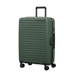 Hartschalen-Trolley Samsonite "RESTACKD", Gr. B/H/T: 46cm x 68cm x 26cm 71 l, sage, Polypropylen, Koffer, mit fester Trennwand und verstellbaren Packgurten