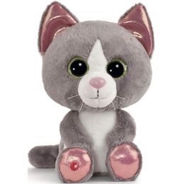 Kuscheltier Nici "Glubschis, Katze Felinja, 25 cm schlenkernd", grau, Pl&uuml;schfiguren, KinderB:14cm H:12cm L:25cm, Kuscheltier, enth&auml;lt recyceltes Material, B:14cm H:12cm L:25cm
