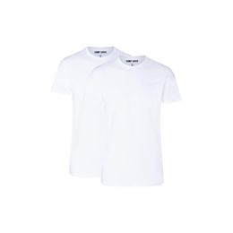 T-Shirt CAMP DAVID "2er Pack", Herren, Gr. M, wei&szlig;, 95% Baumwolle, 5% Elasthan, Shirts T-Shirt