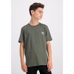 T-Shirt Alpha Industries "Basic T-Shirt SL K", M&auml;dchen, Gr. 10, gr&uuml;n (schwarz olive), Obermaterial: 100% Baumwolle, Shirts T-Shirt