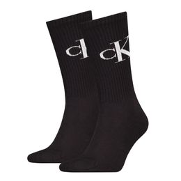 Socken Calvin Klein Jeans "CKJ MEN SOCK 2P MONOGRAM", Damen, Gr. 43-46, schwarz, Baumwollmischung, normal, Socken Socken, mit verst&auml;rkter Ferse, komfortable Frotteesohle