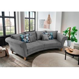 Big-Sofa Home Affaire "Tassilo geschwungene Formensprache, bequem, Mega Sofa, Breite 350cm", schwarz (asche), B:350cm H:95cm T:110cm, 100% Polyester, Sofas, Big-Sofa