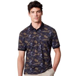 Poloshirt Casamoda "Casamoda Polo-Shirt gemustert", Herren, Gr. L, blau (dunkelblau), 100% Baumwolle, Shirts