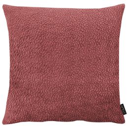 Dekokissen Apelt "Toulouse", rot, pink, unifarben, B:59cm H:0,5cm L:59cm, Polyester, Dekokissen_Sitzkissen_Kissenh&uuml;llen, Chenille mit 3D-Effekt