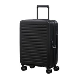 Hartschalen-Trolley Samsonite "RESTACKD", Gr. B/H/T: 40cm x 55cm x 20cm 39 l, schwarz, Polypropylen, Koffer, mit fester Trennwand und verstellbaren Packgurten