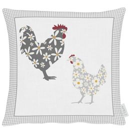 Dekokissen Apelt "6711", bunt (grau, wei&szlig;, rot, bedruckt), B:40cm L:40cm, Obermaterial: 75% Polyester, 25% Baumwolle, Dekokissen_Sitzkissen_Kissenh&uuml;llen
