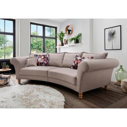 Big-Sofa Home Affaire "Tassilo geschwungene Formensprache, bequem, Mega Sofa, Breite 350cm", grau (taupe), B:350cm H:95cm T:110cm, 100% Polyester, Sofas, Big-Sofa