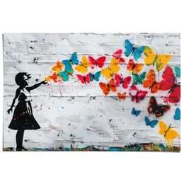 Poster Reinders "Butterfly Girl", bunt (farbe bild(er): mehrfarbig), B:91,5cm H:61cm T:0,1cm, Bilder, Poster, Kinderzimmer - Mehrfarbig - 150 gr. Papier - Street Art - 91,5x61 cm