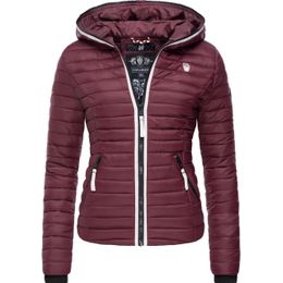 Steppjacke Navahoo "Kimuk Prc", Damen, Gr. XS (34), rot (weinrot), Oberstoff: 100% Nylon. Futter: 100% Polyester. Wattierung: 100% Polyester. &Auml;rmelfutter: 100% Polyester, figurbetont h&uuml;ftlang, &Auml;rmel ohne &Auml;rmelschlitz Rippstrickb&uuml;ndchen kontrastfarben, Jacken Steppjacke, leichte &Uuml;bergangsjacke mit Kapuze
